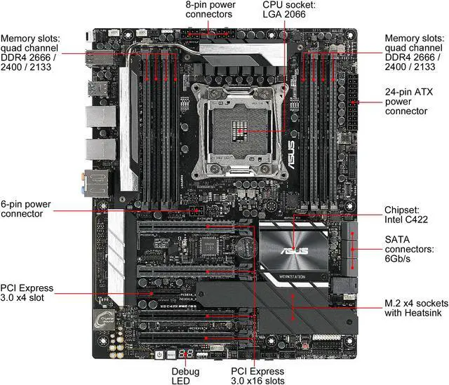 ASUS WS C422 PRO/SE ATX Server Motherboard - Newegg.ca