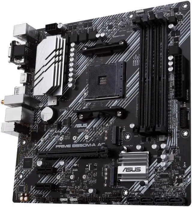 Open Box: ASUS PRIME B550M-A AC-GSI AM4 Micro ATX AMD Motherboard, ABS ...