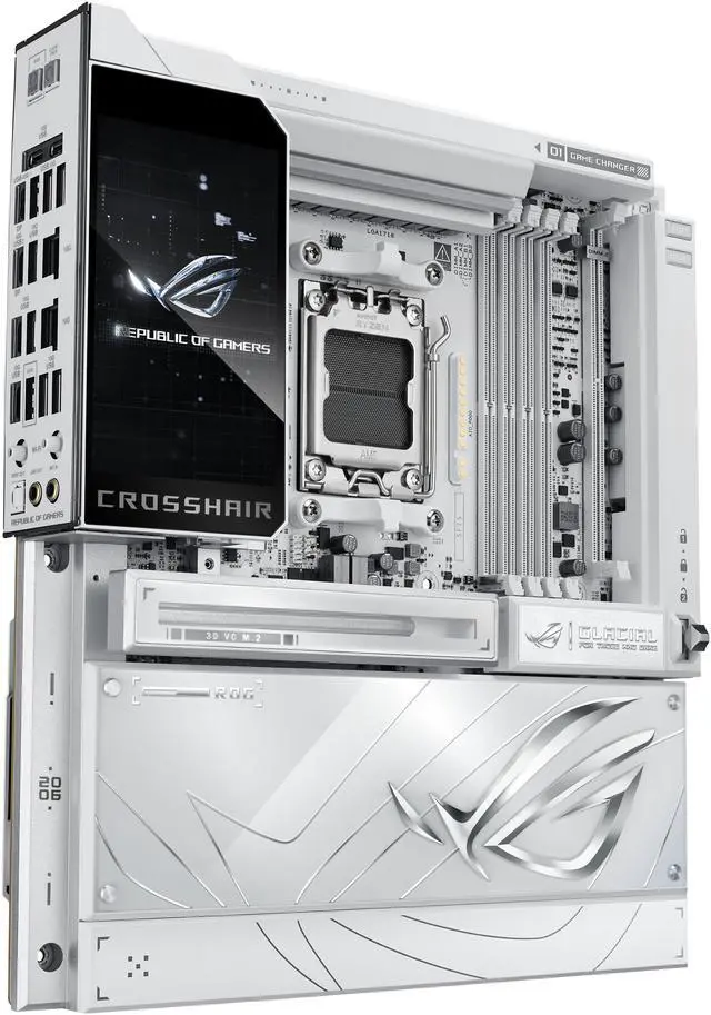 ASUS ROG Crosshair X870E Glacial, AMD E-ATX motherboard, 24+2+2 power ...
