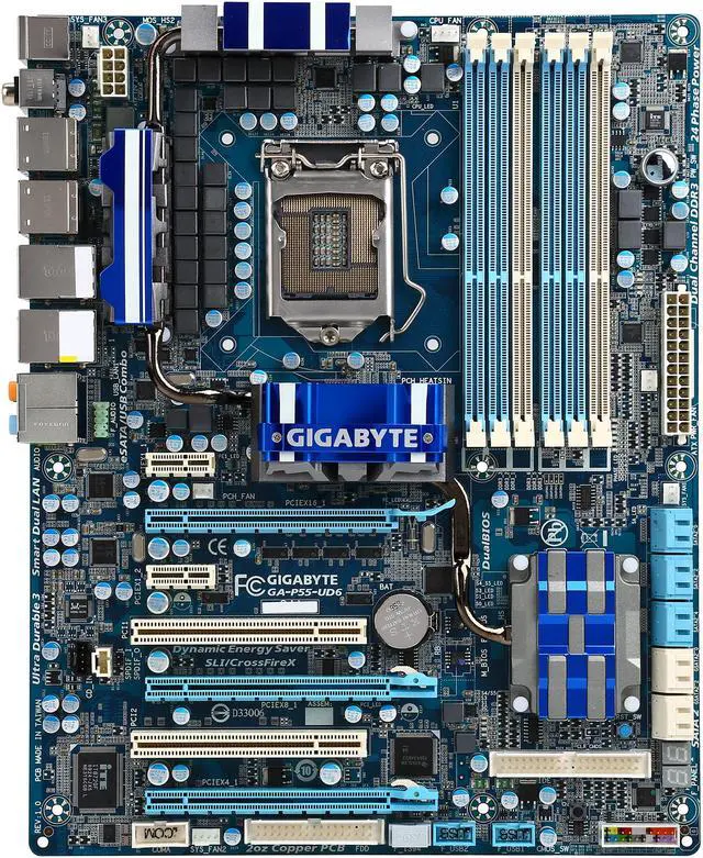 Refurbished: GIGABYTE GA-P55-UD6 LGA 1156 ATX Intel Motherboard ...