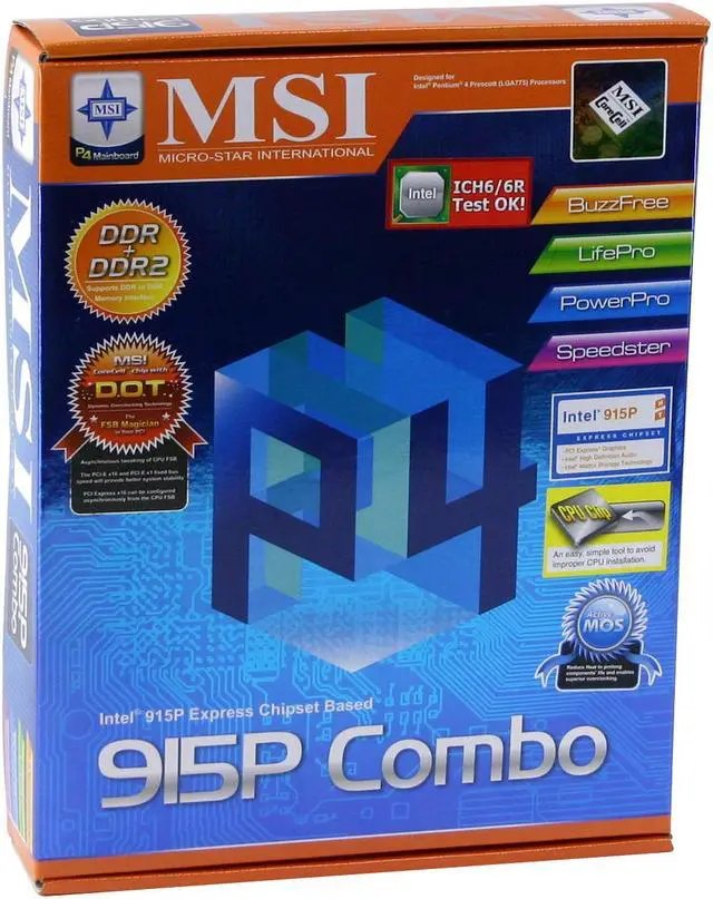 Open Box: MSI 915P COMBO-FR LGA 775 ATX Intel Motherboard - Newegg.com