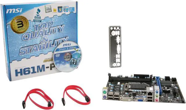 Open Box: MSI H61M-P31 (G3) LGA 1155 Micro ATX Intel Motherboard with ...