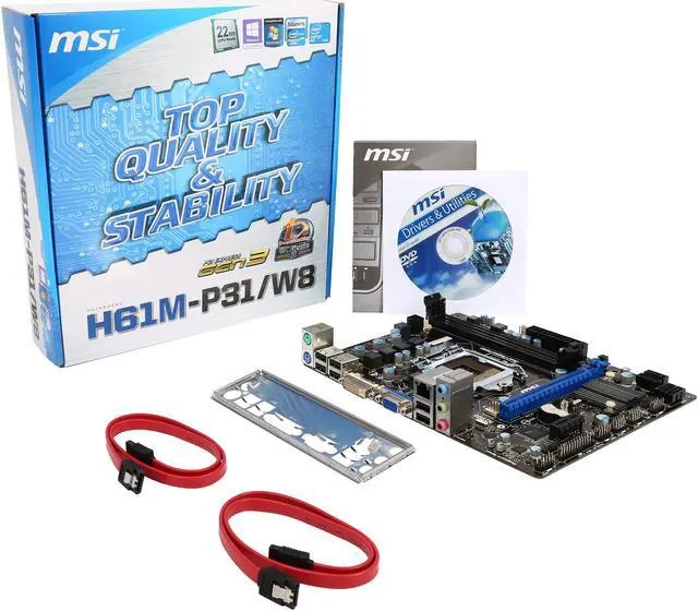 Refurbished: MSI H61M-P31/W8-R LGA 1155 Micro ATX Intel Motherboard ...