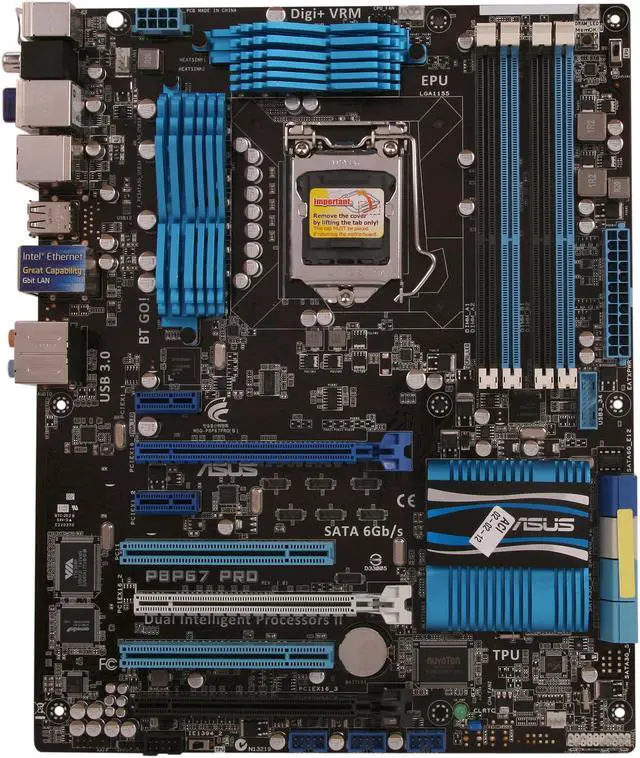 Open Box: ASUS P8P67-PRO-BO-R LGA 1155 ATX Intel Motherboard with UEFI ...