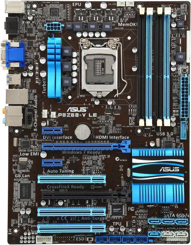 Refurbished: ASUS P8Z68-V LE-R LGA 1155 ATX Intel Motherboard with UEFI ...