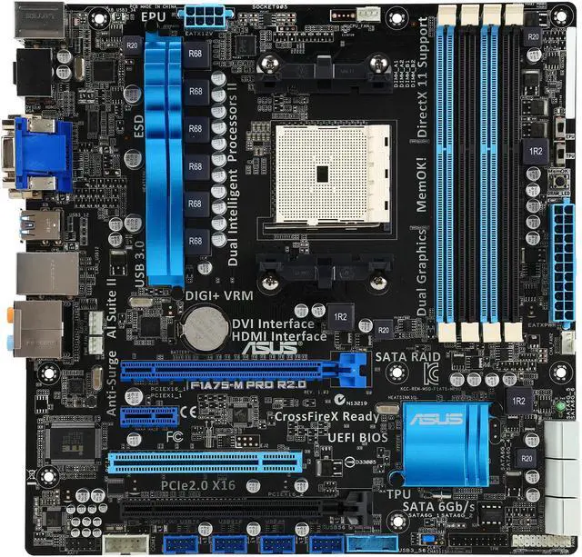 Refurbished: ASUS F1A75-M PRO R2.0-R FM1 Micro ATX AMD Motherboard with ...