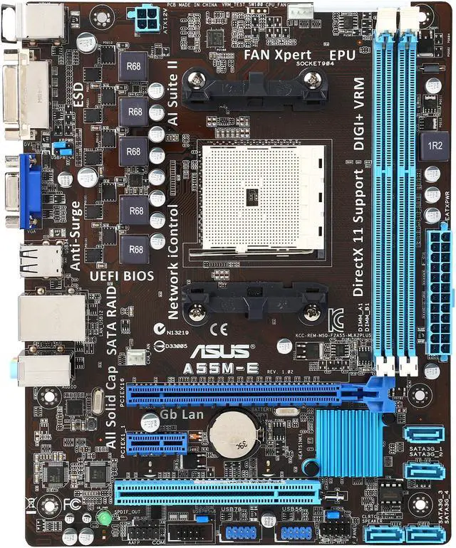 Refurbished: ASUS A55M-E-R FM2 Micro ATX AMD Motherboard With UEFI BIOS ...