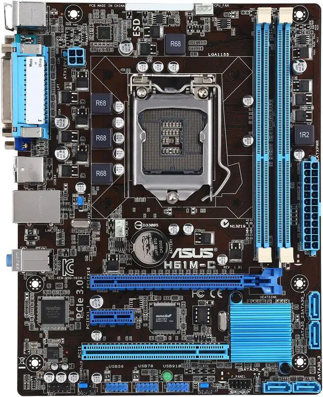 Refurbished: ASUS H61M-C-R LGA 1155 Micro ATX Intel Motherboard - Newegg.com