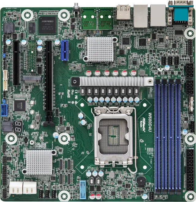 Asrock Rack W680D4U Micro-ATX Server Motherboard 12th Gen Intel Core series processors LGA 1700 ...