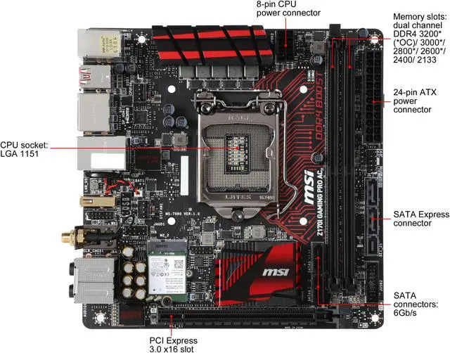 Open Box: MSI Performance Gaming Intel Z170A LGA 1151 DDR4 USB 3.1 Mini ...