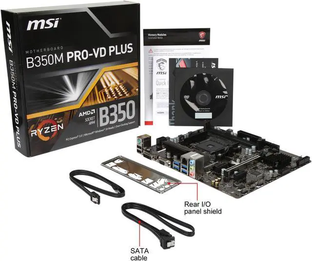 MSI PRO B350M PRO-VD PLUS AM4 Micro ATX AMD Motherboard - Newegg.com