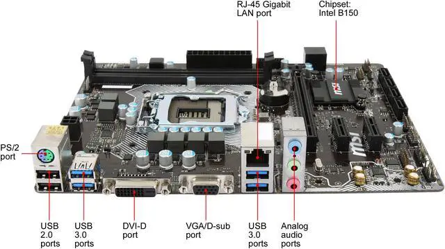 Refurbished: MSI B150M PRO-VD LGA 1151 Micro ATX Intel Motherboard ...