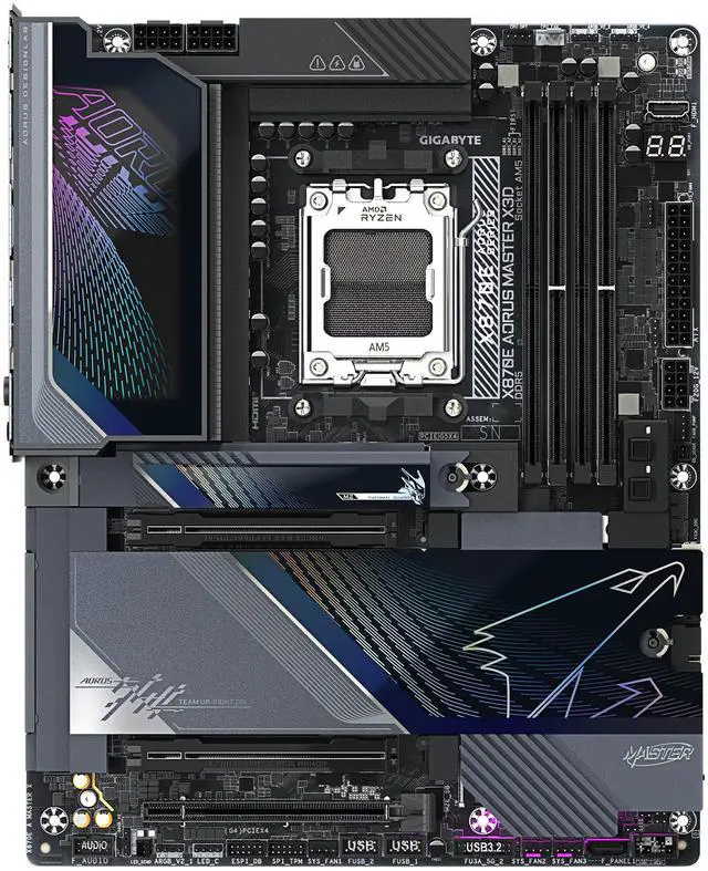 GIGABYTE X870E AORUS MASTER X3D AMD AM5 LGA 1718 ATX Motherboard ...