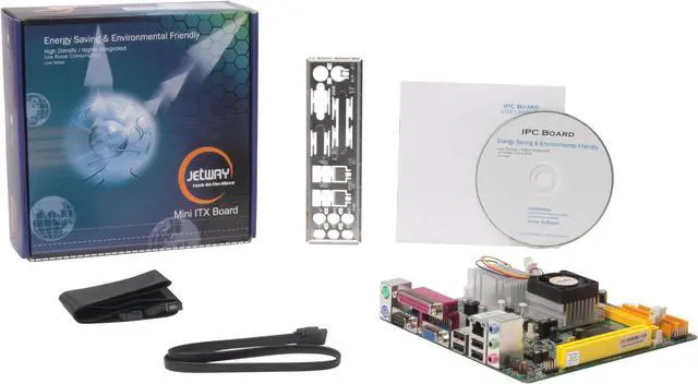 JetWay JNC91-230-LF Intel Atom N230 Mini ITX Motherboard / CPU Combo ...