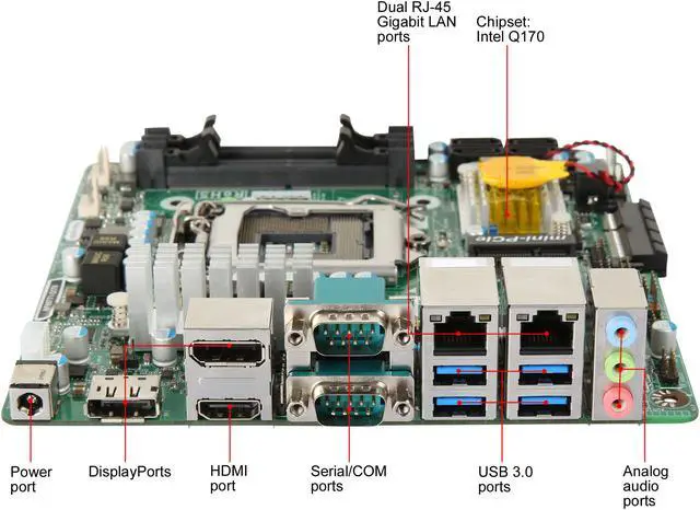 JetWay JNF697T1-Q170 LGA 1151 Mini ITX Intel Motherboard with TPM 1.2 ...