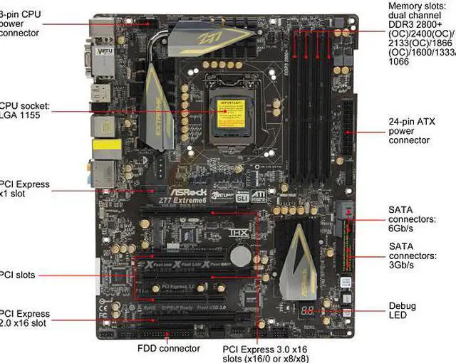 Refurbished: ASRock Z77 Extreme6 LGA 1155 ATX Intel Motherboard ...
