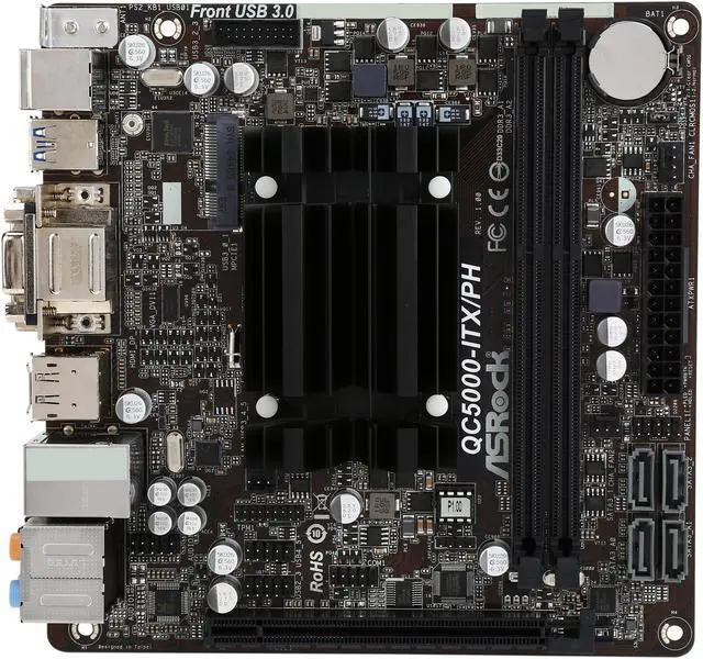 ASRock QC5000-ITX/PH AMD FT3 Kabini A4-5000 Quad-Core APU Mini ITX Motherboard / CPU Combo ...