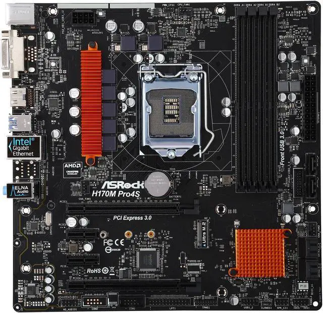 Open Box: ASRock H170M Pro4S LGA 1151 Micro ATX Intel Motherboard ...