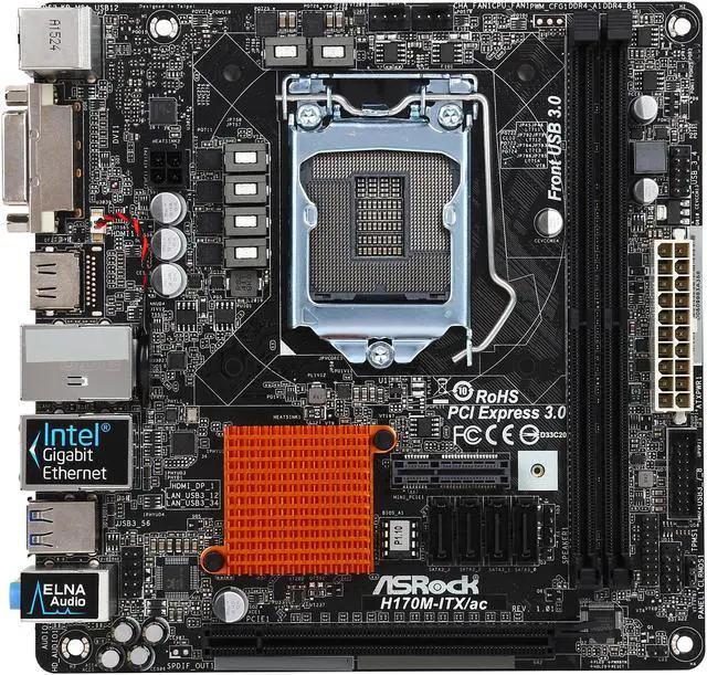 Open Box: ASRock H170M-ITX/ac LGA 1151 Mini ITX Intel Motherboard - Newegg.com