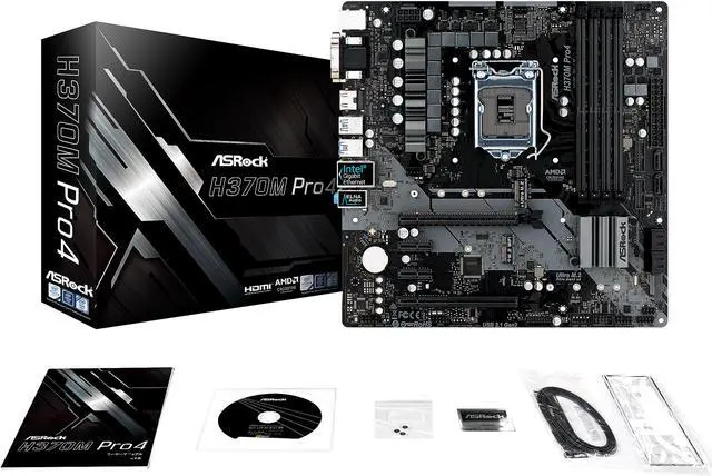 Open Box: ASRock H370M Pro4 LGA 1151 (300 Series) Micro ATX Intel ...