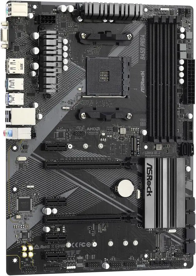 ASRock B450 PRO4 R2.0 AM4 ATX AMD Motherboard - Newegg.com