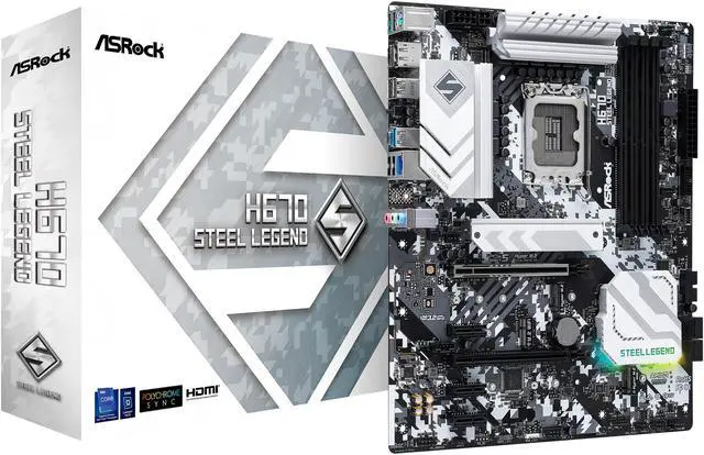 ASRock H670 STEEL LEGEND LGA 1700 Intel H670 SATA 6Gb/s DDR4 ATX ...