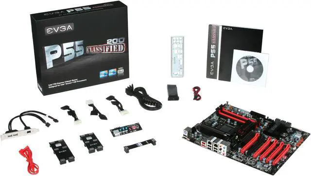 EVGA 160-LF-E659-KR LGA 1156 Intel P55 Classified 200 SLI Extended ATX ...