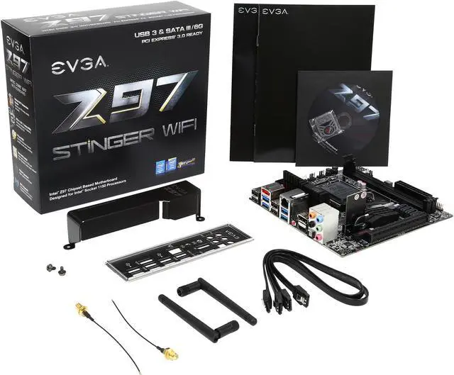 EVGA Z97 Stinger Wi-Fi LGA 1150 Intel Z97 HDMI SATA 6Gb/s USB 3.0 Mini ...