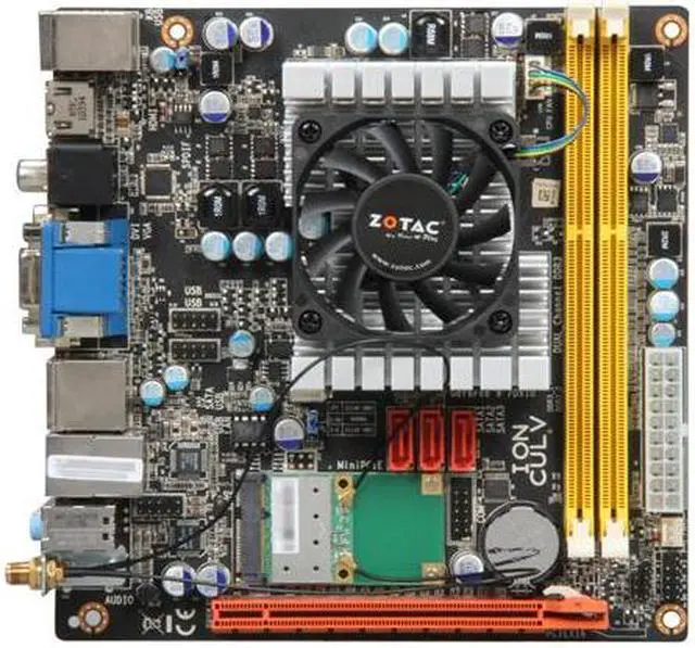ZOTAC IONITX-N-E Intel Celeron 743 1.3GHz Mini ITX Motherboard / CPU ...