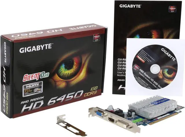 Refurbished: GIGABYTE Radeon HD 6450 Graphics Card GV-R645SL-1GI ...