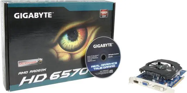 Refurbished: GIGABYTE Radeon HD 6570 Graphics Card GV-R657OC-1GI ...