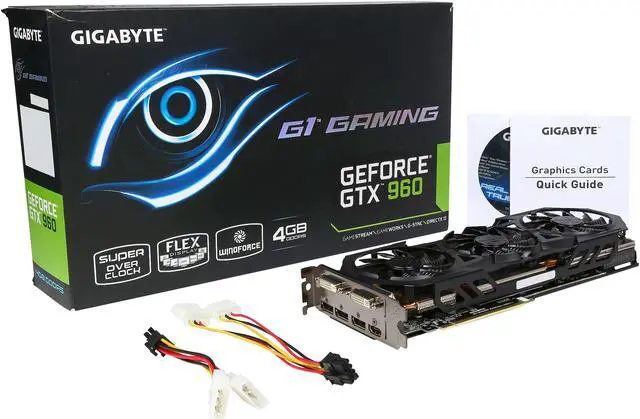 Open Box: Gigabyte GTX 960 G1 Graphics Cards, Black GV-N960G1 GAMING ...