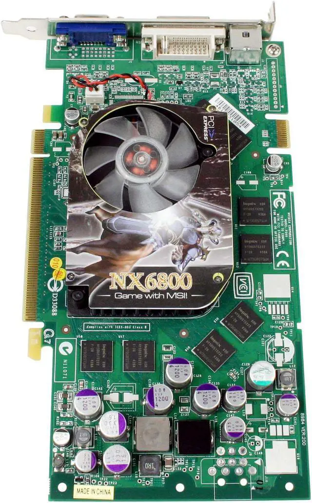 Open Box: MSI GeForce 6800 Graphics Card NX6800-TD256E - Newegg.com