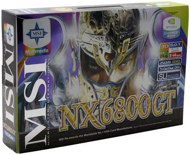 MSI GeForce 6800GT Graphics Card NX6800GT-T2D256E - Newegg.com