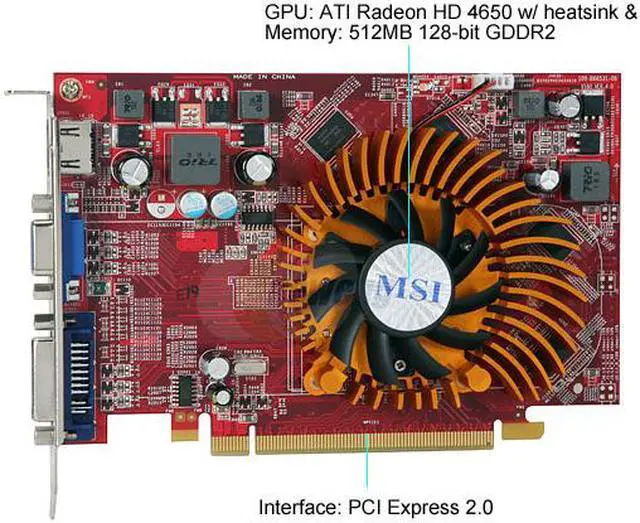 MSI Radeon HD 4650 Graphics Card R4650-MD512 - Newegg.com