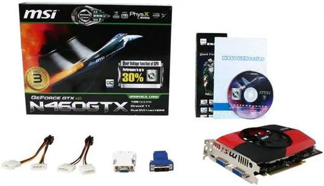 MSI GeForce GTX 460 (Fermi) Graphics Card N460GTX -M2D1GD5/OC - Newegg.com