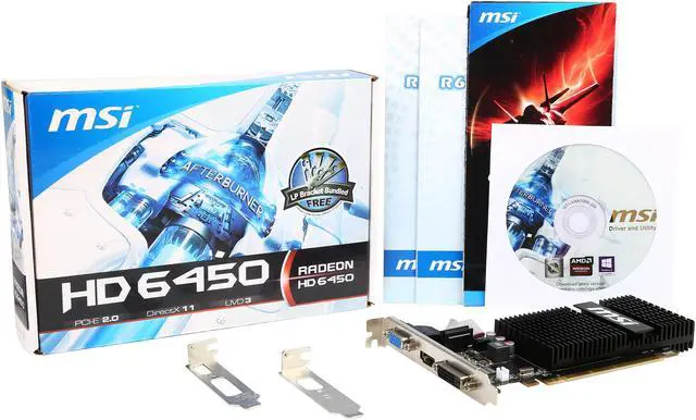 Refurbished: MSI Radeon HD 6450 R6450-2GD3H/LP-R Passive Low Profile ...