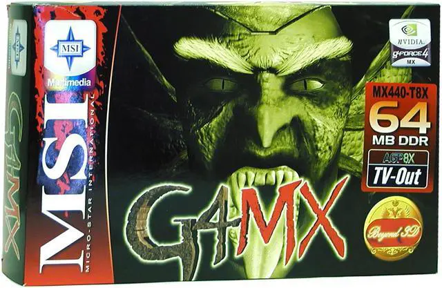 Open Box: MSI GeForce4 MX440-8X Graphics Card G4MX440-T8X - Newegg.com