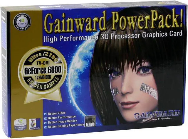 GAINWARD GeForce 6800 Graphics Card Power Pack Ultra/2100 Golden Sample ...