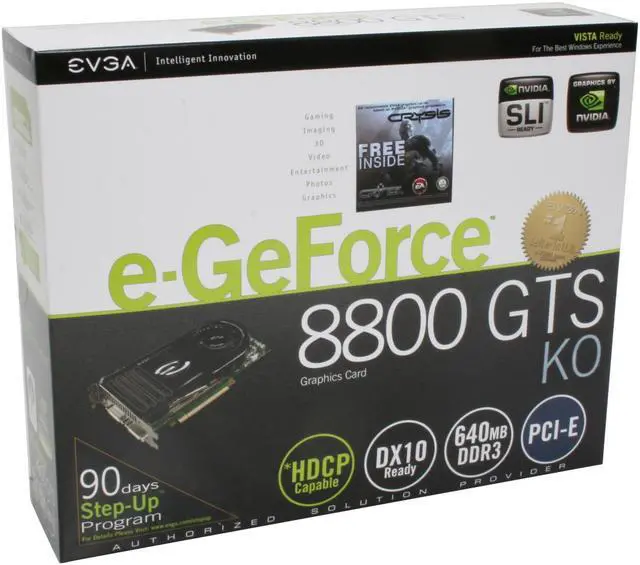 EVGA 640-P2-N828-A3 GeForce 8800GTS KO Edition 640MB 320-bit GDDR3 PCI Express x16 HDCP Ready ...