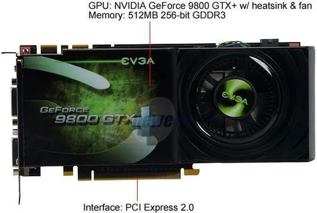 EVGA 512-P3-N890-AR GeForce 9800 GTX+ SSC Edition 512MB 256-bit GDDR3 ...