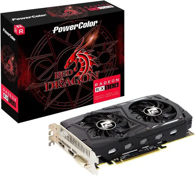 PowerColor RED DRAGON Radeon RX 560 Graphics Card AXRX 560 4GBD5-DHV2 ...