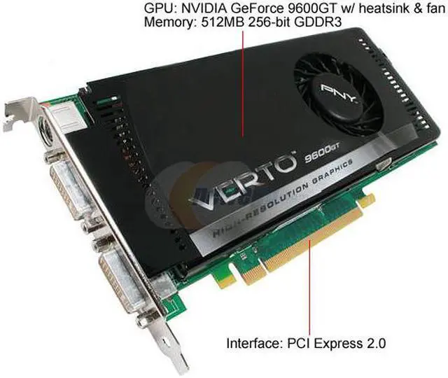 PNY GeForce 9600 GT Graphics Card VCG96512GXPB-FLB - Newegg.com