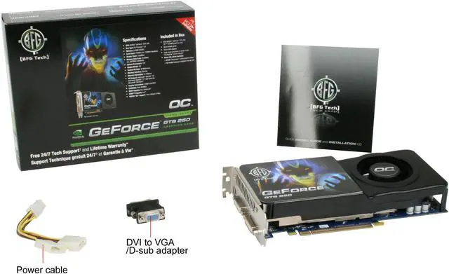 BFG Tech GeForce GTS 250 Graphics Card BFGEGTS250512OCE - Newegg.com