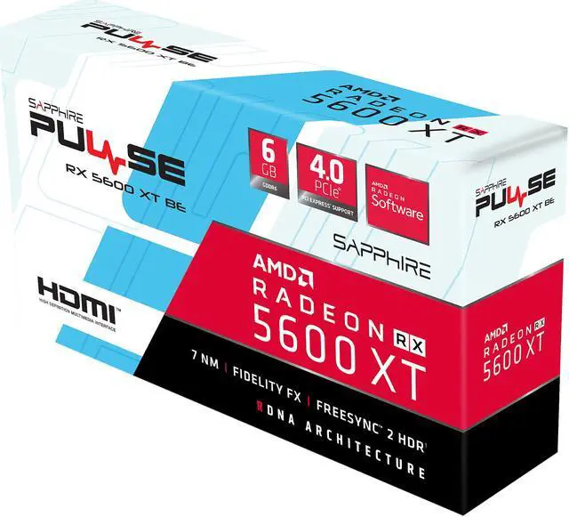 Sapphire Pulse RX 5600 XT BE 6GB GDDR6 PCI-E DUAL HDMI / DUAL DP OC w ...