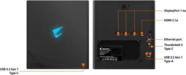 Open Box: GIGABYTE AORUS RTX 4090 GAMING BOX eGPU, WATERFORCE All-in-One Cooling System ...