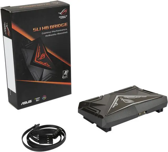 ASUS ROG SLI High-Bandwidth Bridge with Aura Sync RGB, 4 Slot (ROG-SLI-HB-BRIDGE-4SLOT) - Newegg.com