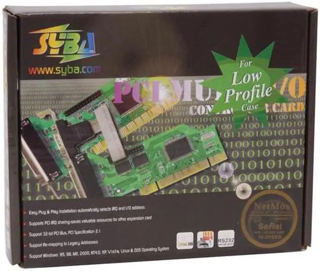 SYBA PCI Lower Profile Single Port Serial Card Model SD-LP-MCS1S ...