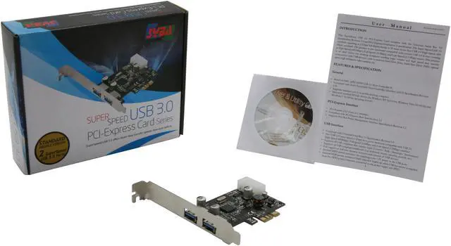 SYBA 2-port USB 3.0 PCI-e Controller Card with Power Connector Model SD ...