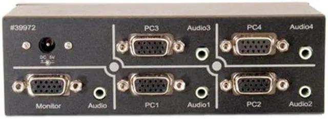 C2G TruLink 4-Port UXGA Monitor Switcher/Extender with 3.5mm Audio ...